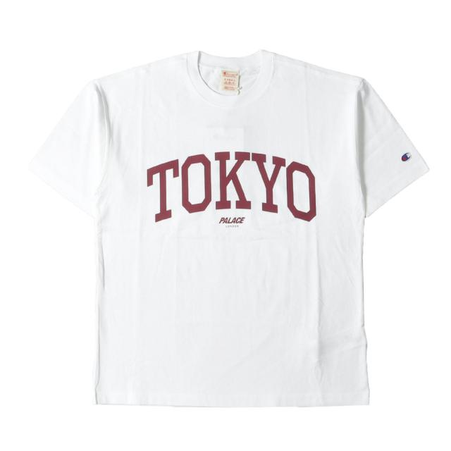 PALACE パレス Tシャツ サイズ:XS / 23AW Champion 東京限定 カレッジロゴ クルーネック Tシャツ (Shop Tokyo T-shirt) / ホワイト 白 / トップス カットソー 半袖 / コラボ【メンズ】【K4423】