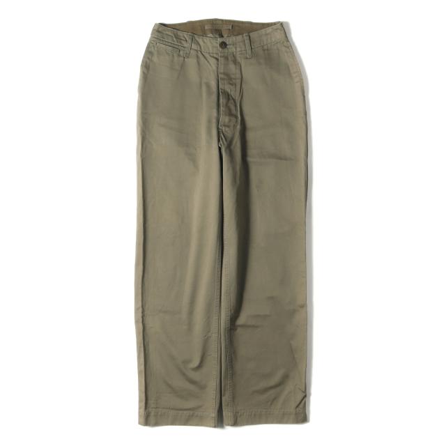 Nigel Cabourn ナイジェルケーボン パンツ サイズ:30 / ワイド テーパード ベーシック チノパンツ (BASIC CHINO WEST POINT) / MADE IN JAPAN / カーキ / ボトムス ズボン【メンズ】【中古】【K4425】