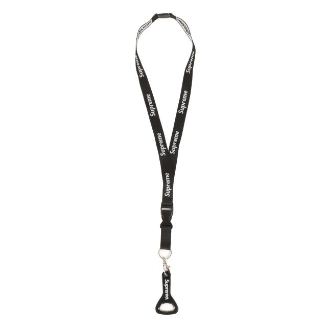 Supreme シュプリーム ボトルオープナー付き ランヤード (Bottle Opener Lanyard) / ブラック 黒 / ファッション アイテム 小物 雑貨【メンズ】【中古】【K4427】