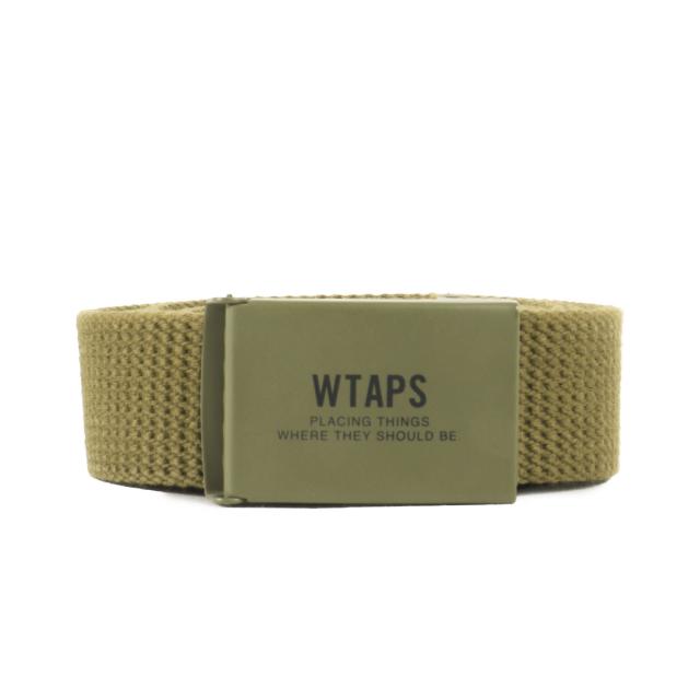 WTAPS ダブルタップス ベルト / ブランドロゴ GI ガチャベルト (GIB BELT) / オリーブドラブ / ストリート ブランド ファッション アイテム 小物 雑貨【メンズ】【中古】【美品】【K4427】