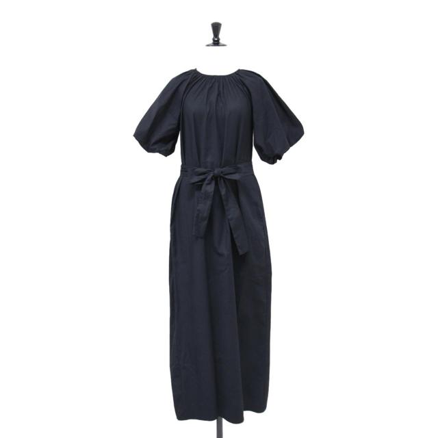 Reformation リフォーメーション ワンピース ブラック 黒 サイズ:XS / コットン パフスリーブ ロング ワンピース / ギャザー ベルト付き ストレッチ / トップス ドレス【レディース】【中古】【K4427】