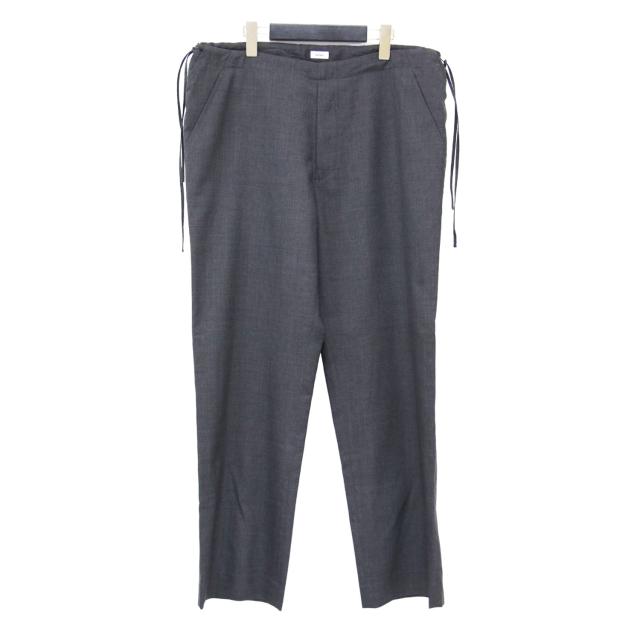 BLURHMS ブラームス パンツ チャコールグレー サイズ:2(L) / トロピカル ウール サイド ストリング スラックス / ドロスト ストレート パンツ / Tropical Wool Side String Slacks / 日本製 / ボトムス ズボン【レディース】【中古】【K4427】
