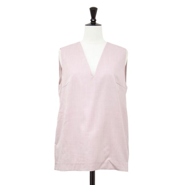 TOMORROWLAND collection トゥモローランド ベスト ピンク サイズ:36(9号) / 24春夏 ファインウーステッドール ショルダータック プルオーバー / ベスト ノースリーブ Vネック / トップス 【レディース】【中古】【美品】【K4428】