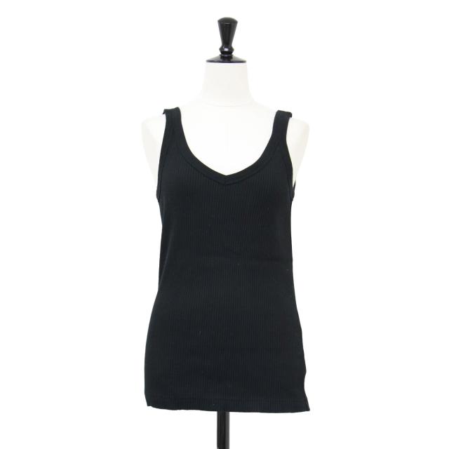 Deuxieme Classe ドゥーズィエム クラス タンクトップ ブラック 黒 サイズ:FREE / コットン リブ Vネック タンク ...