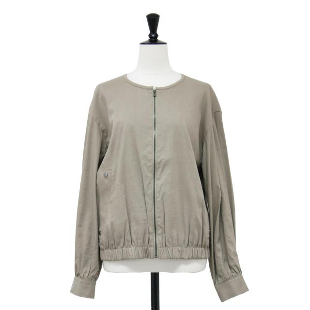 theory luxe セオリーリュクス ブルゾン 24春夏 ジップアップ ブルゾン / Crisp Linen Katia クルーネック リネン ストレッチ ウォッシャブル / アウター ジャケット 上着 羽織り【レディース】【中古】【美品】【K4432】