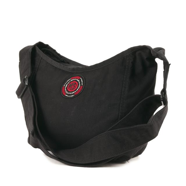MASSES マシス バッグ / ワッペン付き リップストップ ショルダーバッグ / ブラック 黒 / ブランド カバン【メンズ】【中古】【K4434】