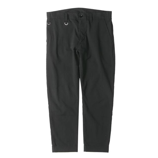 UNIFORM EXPERIMENT ユニフォームエクスペリメント パンツ サイズ:2 / 20SS ストレッチ シアサッカー クロップドパンツ (COOLMAX STRETCH SEERSUCKER DOUBLE CUFF CROPPED PANTS) / ブラック 黒 / ボトムス ズボン【メンズ】【中古】【K4435】