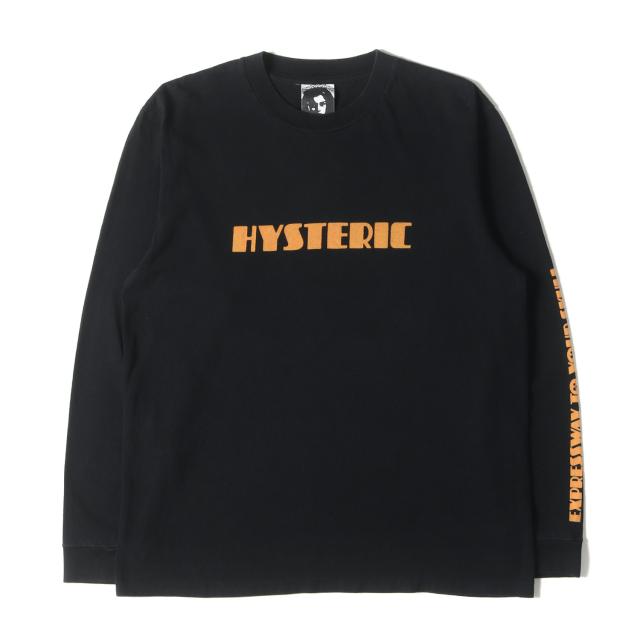 HYSTERIC GLAMOUR ヒステリックグラマー Tシャツ サイズ:M / 90s - 00s ロゴ ロングスリーブ Tシャツ (4CL-0822) / ブラック 黒 / トップス カットソー 長袖【メンズ】【中古】【K4437】