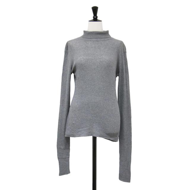 AP STUDIO エーピーストゥディオ ニット グレー サイズ:FREE / シアー タートル ニット / リブ 長袖 コットン ナイロン プルオーバー / トップス セーター【レディース】【中古】【K4438】