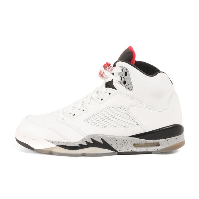 NIKE ナイキ サイズ:26.5cm / AIR JORDAN 5 RETRO WHITE CEMENT (136027-104) エアジョーダン5 レトロ ホワイト セメント / ホワイト ユニバーシティレッド ブラック / US8.5 / スニーカー バッシュ シューズ 靴【メンズ】【K4442】