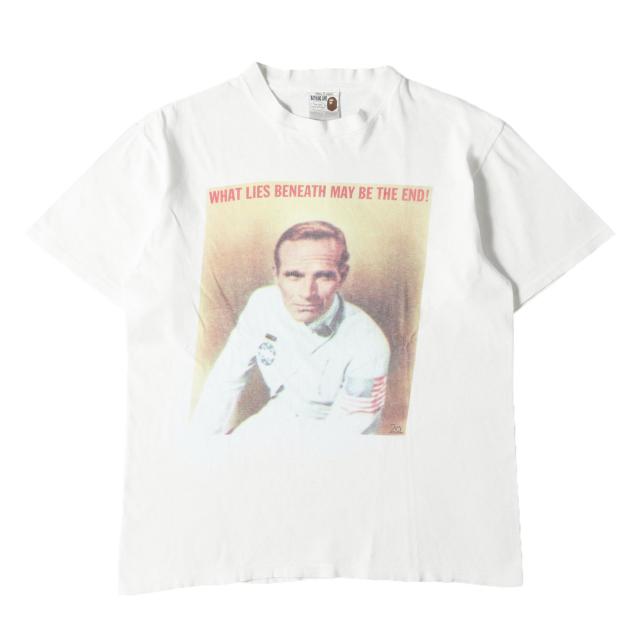 A BATHING APE ア ベイシング エイプ Tシャツ サイズ:M / 90s 初期 吹き出しタグ 猿の惑星 テイラー大佐 クルーネック Tシャツ (ONEITAボディ) / ホワイト 白 / 90年代 アーカイブ / トップス カットソー 半袖【メンズ】【中古】【K4444】
