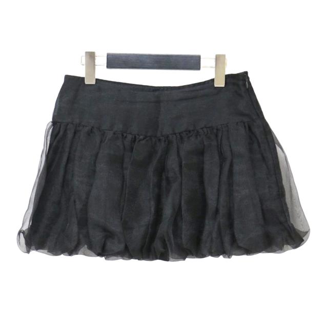 The Garment ザ ガーメント スカート ブラック 黒 サイズ:6(S〜M) / 24春夏 オーガンジー バルーン スカート / Beatrice Balloon Skirt ミニ丈 シアー ギャザー / ボトムス【レディース】【中古】【K4444】