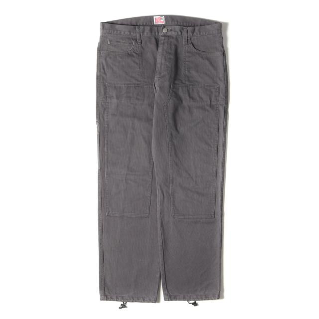 M&M エムアンドエム パンツ サイズ:XL ロゴ刺繍 ダブルニー ピケ ペインターパンツ グレー ボトムス ズボン ワーク【メンズ】【中古】【K4005】