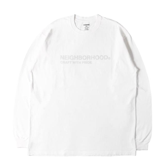 NEIGHBORHOOD ネイバーフッド Tシャツ サイズ:XXL / ブランドロゴ ロングスリーブ Tシャツ / ホワイト 白 / トップス カットソー 長袖【メンズ】【中古】【K4445】