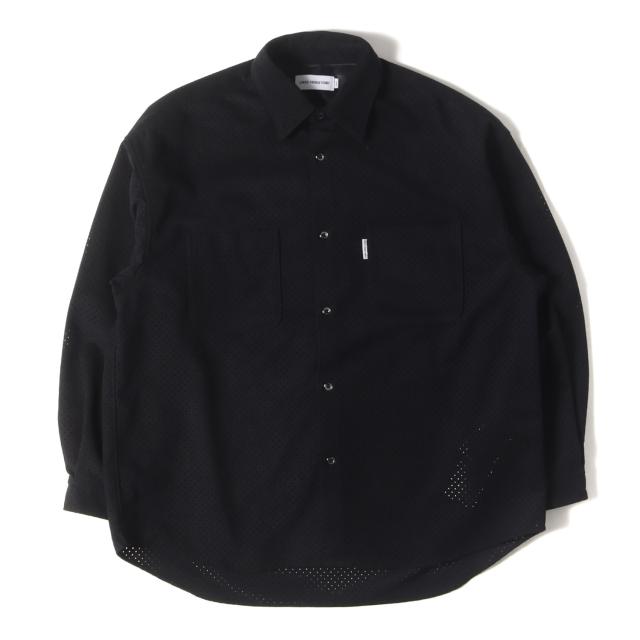 COOTIE クーティー シャツ サイズ:S / 25SS パンチング フェイクスウェード ワークシャツ (Punching Faux Suede Work L/S Shirt) / ブラック 黒 / トップス カジュアルシャツ 長袖【メンズ】【中古】【美品】【K4445】