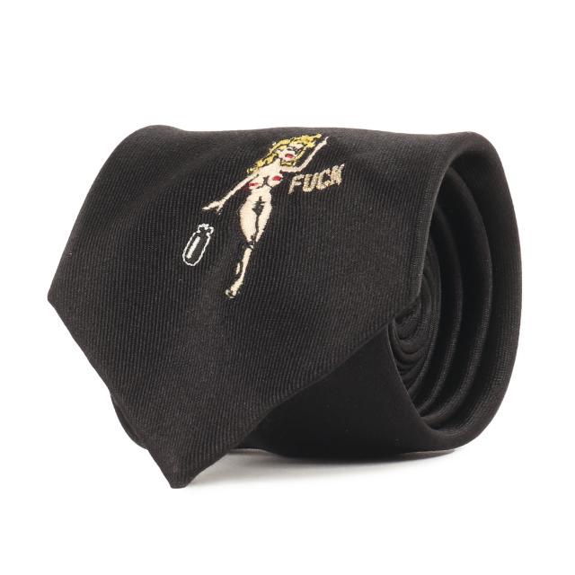 WACKO MARIA ワコマリア ネクタイ / ヌードレディー シルク ネクタイ / ブラック 黒 / 日本製 / ファッションアイテム 小物 雑貨【メンズ】【中古】【K4446】