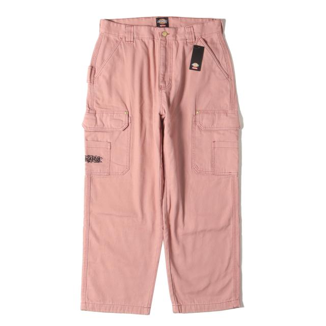 Supreme シュプリーム パンツ サイズ:32 / 24AW Dickies 裏地チェックネル キャンバス カーゴパンツ (Flannel Lined Cargo Pant) / ピンク / ボトムス ズボン / コラボ 別注【メンズ】【K4449】