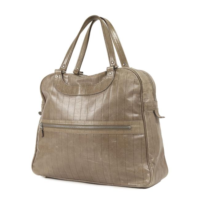 JACQUES LE CORRE ジャック ル コー バッグ / 型押し レザー トート バッグ (LISBON) / ライトベージュ / フランス製 / ブランド カバン【メンズ】【中古】【K4449】