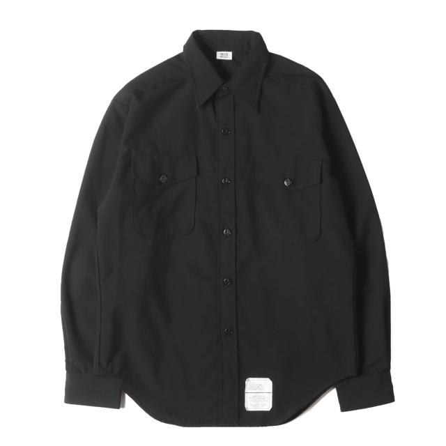 Vintage Military Item ヴィンテージミリタリー 80s 米軍実部 U.S.NAVY ユーティリティシャツ / ブラック 黒 / サイズ:16×35(L位) / トップス カジュアルシャツ 長袖【メンズ】【中古】【K4453】