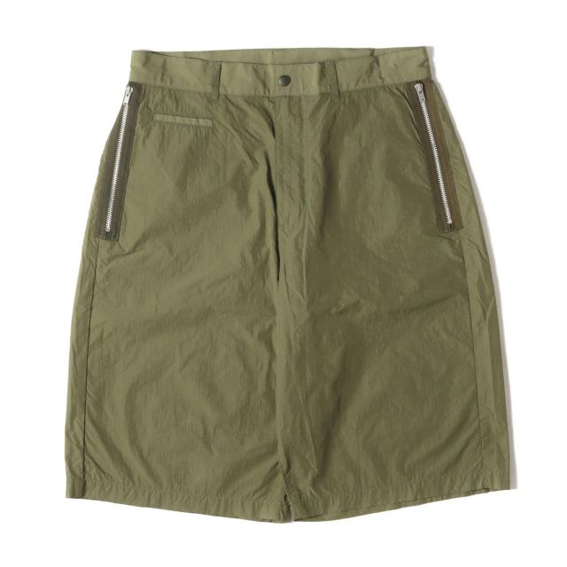NEIGHBORHOOD ネイバーフッド パンツ サイズ:M / ナイロン ワイド ショーツ (MABA. WIDE / N-ST) / オリーブドラブ / ボトムス ショートパンツ【メンズ】【中古】【美品】【K4451】
