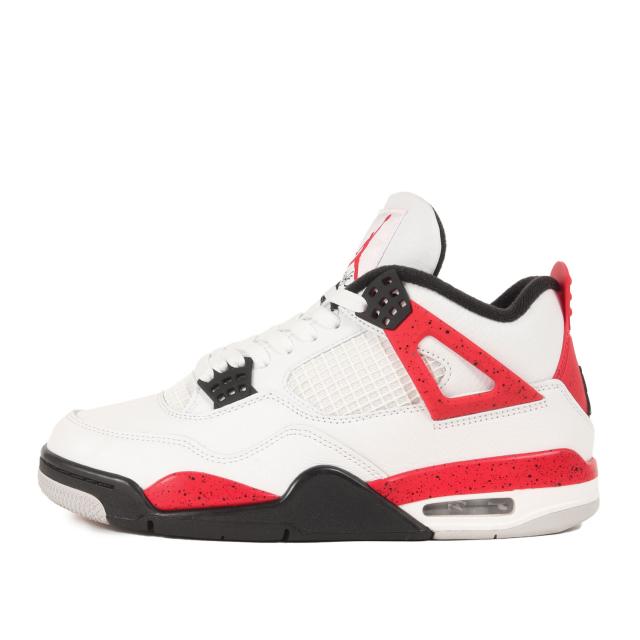 NIKE ナイキ サイズ:26.5cm / AIR JORDAN 4 RETRO RED CEMENT (DH6927-161) / エアジョーダン4 レトロ レッドセメント / ホワイト ファイアレッド / US8.5 / スニーカー バッシュ バスケ シューズ 靴【メンズ】【中古】【美品】【K4452】