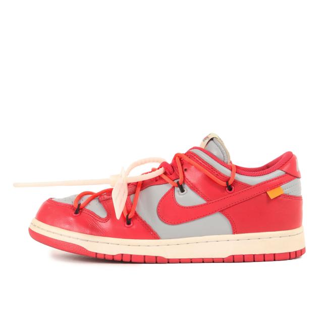 OFF-WHITE オフホワイト サイズ:25.5cm / NIKE DUNK LOW LTHR / OW (CT0856-600) / ダンク ロー / ユニバーシティレッド ウルフグレー / US7.5 / ローカット スニーカー シューズ 靴 / コラボ【メンズ】【中古】【K4460】