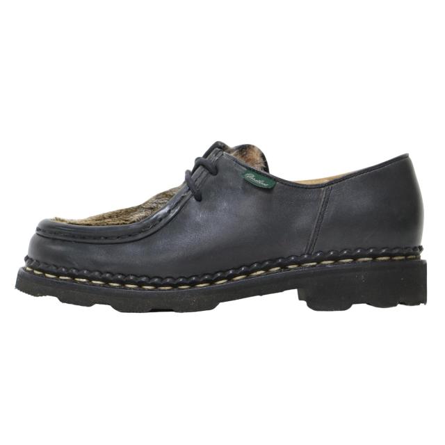 Paraboot パラブーツ ブラック 黒 サイズ:UK4(23.5cm) / ミカエル グリフ2 チロリアンシューズ / MICHAEL GRIFF ？ / ラバーソール ハラコ ファー リスレザー / フランス製 / ブランド 靴【レディース】【中古】【K4460】