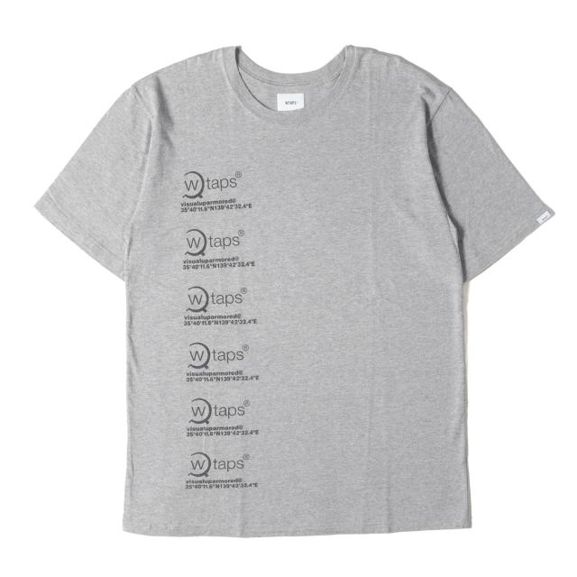 WTAPS ダブルタップス Tシャツ サイズ:L / 6連ロゴ クルーネック Tシャツ / グレー / トップス カットソー 半袖【メンズ】【中古】【K4466】