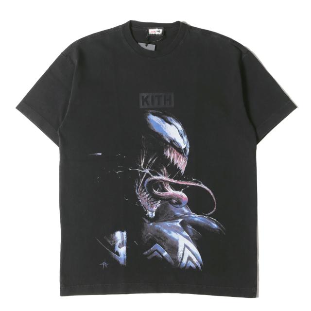 KITH NYC キス ニューヨークシティー Tシャツ サイズ:XS / 24SS MARVEL リーサル・プロテクター ヴェノム クルーネック Tシャツ (Lethal Protector Vintage Tee) / ブラック 黒 / トップス カットソー 半袖 / コラボ【メンズ】【中古】【美品】【K4466】
