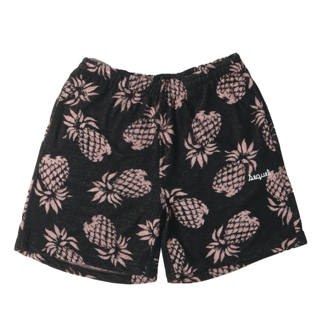 SEQUEL シークエル パンツ サイズ:S / 24SS パイナップル柄 パイル イージーショーツ (EASY SHORTS) / ブラック 黒 / ボトムス ショートパンツ【メンズ】【中古】【美品】【K4462】
