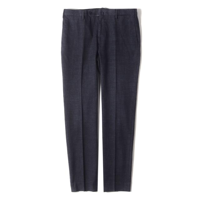 INCOTEX インコテックス パンツ サイズ:48 / ウインドーペン チェック ストレッチ コットン スラックス / SLIM FIT HIGH COMFORT / ネイビー 紺 / ボトムス ズボン パンツ【メンズ】【中古】【美品】【K4465】