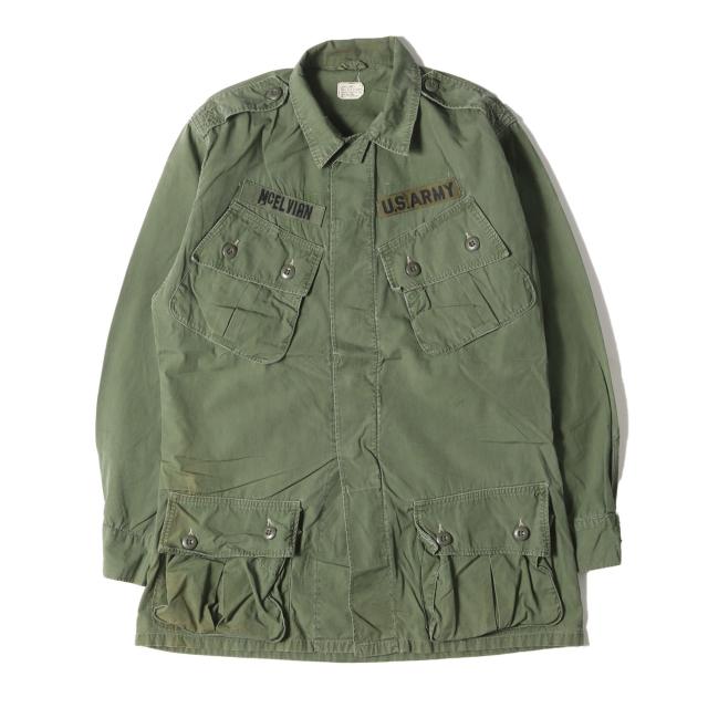 Vintage Military Item ヴィンテージ ミリタリー ジャケット サイズ:SAMLL-LONG(S-L) 60s 米軍実物 1st ジャングル ファティーグ ジャケット ナム戦モデル オリーブ アウター ブルゾン コート【メンズ】【中古】【K4188】