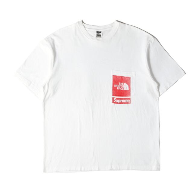 Supreme シュプリーム Tシャツ サイズ:M / 23SS THE NORTH FACE ロゴプリント ポケット Tシャツ (Printed Pocket Tee) / ホワイト 白 / トップス カットソー 半袖【メンズ】【中古】【美品】【K4471】