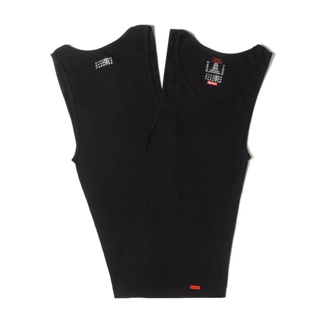 Supreme シュプリーム タンクトップ サイズ:L / 24SS MM6 Maison Margiela タンクトップ (Tagless Tank Top 1 Pack)  / ブラック 黒 / トップス カットソー / コラボ【メンズ】【中古】【美品】【K4471】