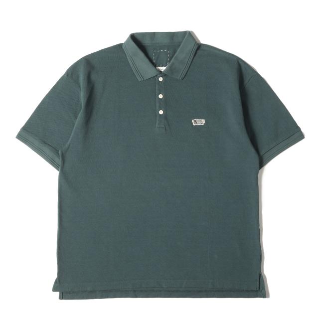 visvim ビズビム ポロシャツ サイズ:3 / 23SS 鯉のぼりワッペン コットン 鹿の子 半袖 ポロシャツ (JUMBO WELLER S/S) / グリーン / トップス【メンズ】【中古】【美品】【K4471】