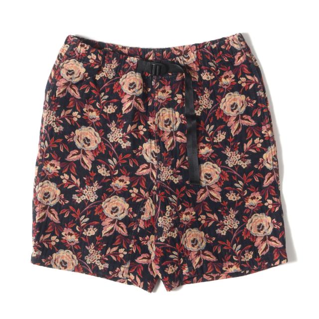 Supreme シュプリーム パンツ サイズ:S / ジャガードフラワー柄 クライミング ショーツ (Jacquard Flowers Belted Short) / ネイビー 紺 / ボトムス ショートパンツ【メンズ】【中古】【K4472】