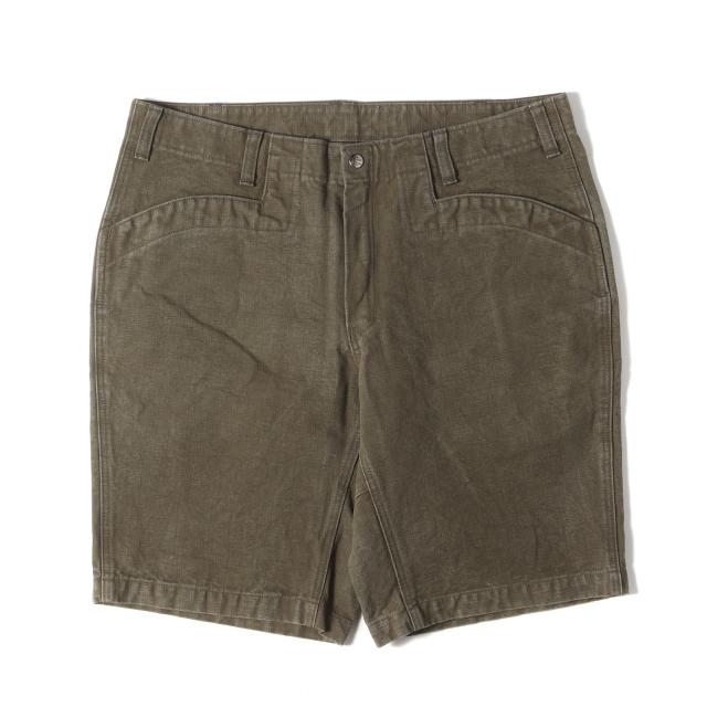 TENDERLOIN テンダーロイン パンツ サイズ:L / ダック フリスコ ワークショーツ (DUCK SHORTS) / オリーブ / ボトムス ショートパンツ【メンズ】【中古】【美品】【K4472】