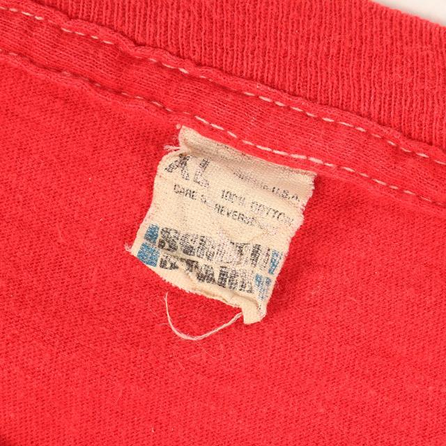 U.S.VINTAGE Tシャツ サイズ:XL / 80s Keith Haring 両面プリント クルーネック Tシャツ (SCREEN STARSボディ / USA製) / レッド / トップス カットソー 半袖 / 80年代 ヴィンテージ 古着【メンズ】【中古】【K4472】