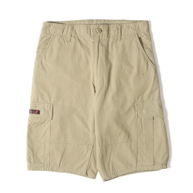 WTAPS ダブルタップス パンツ サイズ:S / 90s リップストップ ミリタリー カーゴショーツ / ベージュ / 90年代 アーカイブ / ボトムス ショートパンツ【メンズ】【中古】【K4472】