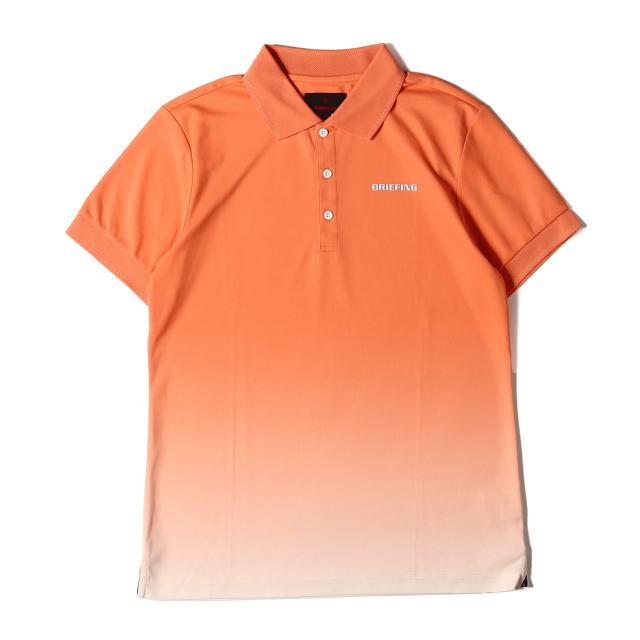 BRIEFING ブリーフィング ポロシャツ サイズ:M / グラデーション ワンポイント ロゴ 刺繍 ジャージー ポロシャツ (GRADATION POLO CR) / オレンジ / トップス 半袖【メンズ】【中古】【新品同様】【K4472】