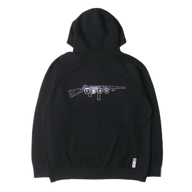 SEQUEL シークエル パーカー サイズ:XL 22AW ライフル グラフィック ジップ スウェットパーカー ZIP HOODIE ブラック 黒 トップス フーデッド【メンズ】【中古】【美品】【K4180】