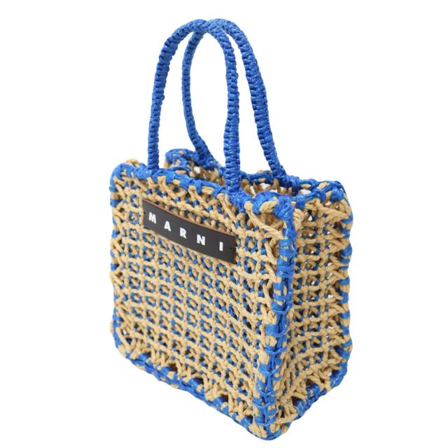 MARNI マルニ バッグ ライトブルー / マーケット ジュルタバッグ / MARKET JURTA BAG / ハンドバッグ トート かご ラフィア / ブランド カバン【レディース】【中古】【K4473】
