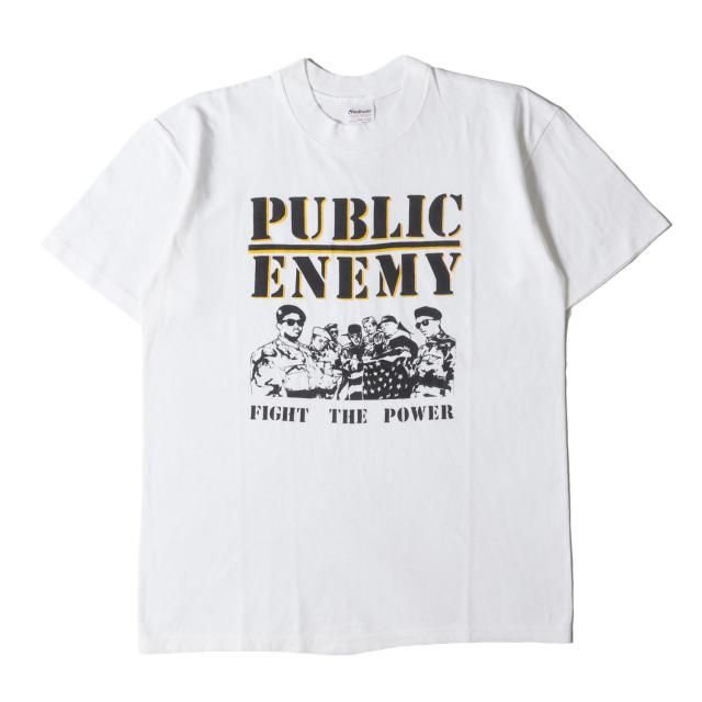 Vintage Music Item / 90s PUBLIC ENEMY FIGHT THE POWER Tシャツ (Stedmanボディ / USA製) / ホワイト 白 / サイズ:L / 80年代 ヴィンテージ 古着 / トップス カットソー 半袖【メンズ】【中古】【K4474】