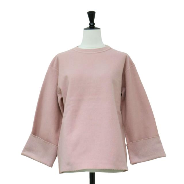 AURALEE オーラリー ピンク サイズ:1(M) / スーパーミルド スウェット カットオフ プルオーバー / SUPER MILLED SWEAT CUT-OFF P/O / クルーネック 長袖 / 日本製 / トップス トレーナー【レディース】【中古】【K4474】