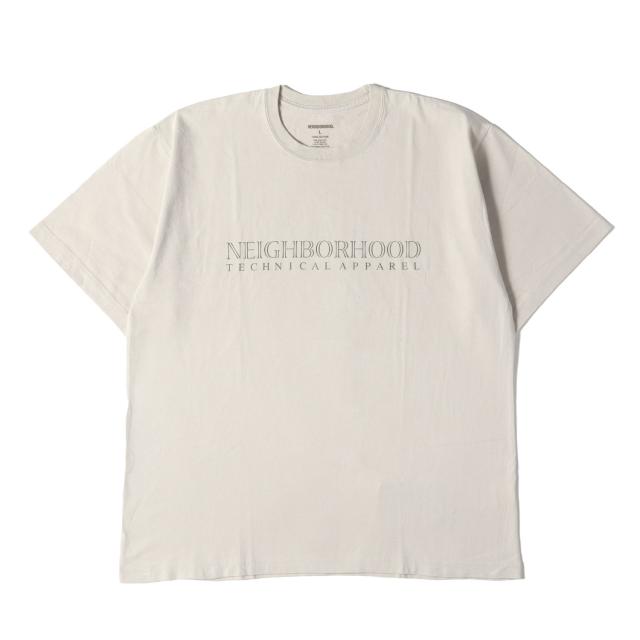 NEIGHBORHOOD ネイバーフッド Tシャツ サイズ:L / 22SS ブランドロゴ クルーネック Tシャツ / ベージュ / トップス カットソー 半袖【メンズ】【中古】【K4478】