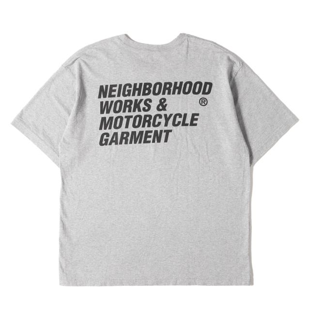 NEIGHBORHOOD ネイバーフッド Tシャツ サイズ:M / 23AW ブランドロゴ クルーネック Tシャツ / グレー / トップス カットソー 半袖【メンズ】【中古】【美品】【K4479】
