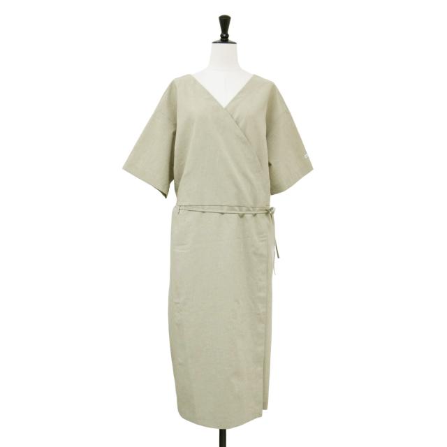 HELLY HANSEN ヘリーハンセン ワンピース ベージュ サイズ:M / ショートスリーブ マリンリゾート ワンピース / ミディ丈 半袖 UVケア ラップ【レディース】【中古】【美品】【K4479】