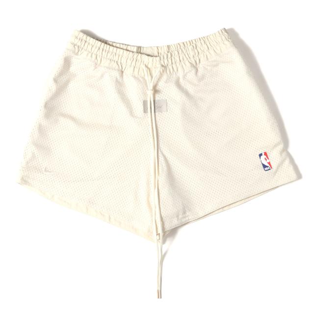 FEAR OF GOD フィアオブゴッド パンツ サイズ:M / 20AW NIKE NBA メッシュ バスケショーツ (NRG W BASKETBALLS SHORT) / ライトクリーム / ボトムス ショートパンツ / コラボ【メンズ】【中古】【美品】【K4480】