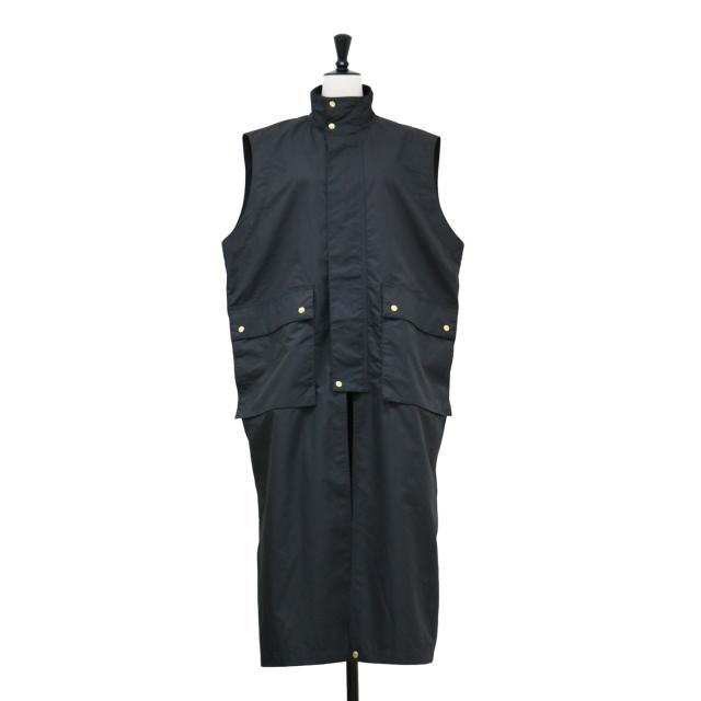 Traditional Weatherwear トラディショナル ウェザーウェア ジレ ブラック 黒 サイズ:32 M / 25春夏 エルガン ロング ジレ / ELGIN LONG GILET ベスト フィールドコート スタンドカラー ノースリーブ / アウター 上着 羽織り【レディース】【中古】【美品】【K4483】