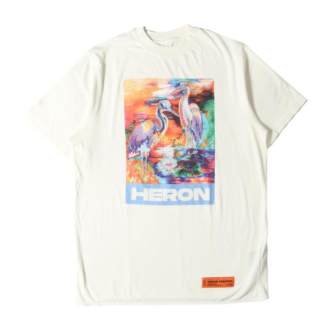 HERON PRESTON ヘロン プレストン Tシャツ サイズ:S / 20SS バード グラフィック クルーネック Tシャツ / ホワイト 白 / トップス カットソー 半袖【メンズ】【K4485】